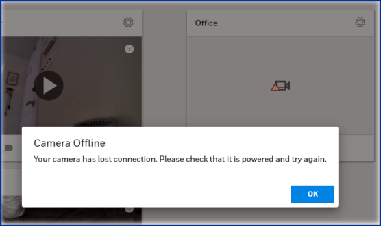 How do I know one of my cameras is offline?